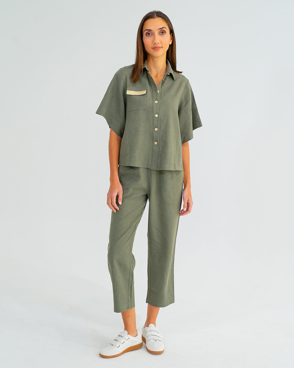Isabel Shirt - Khaki – Arlington Milne